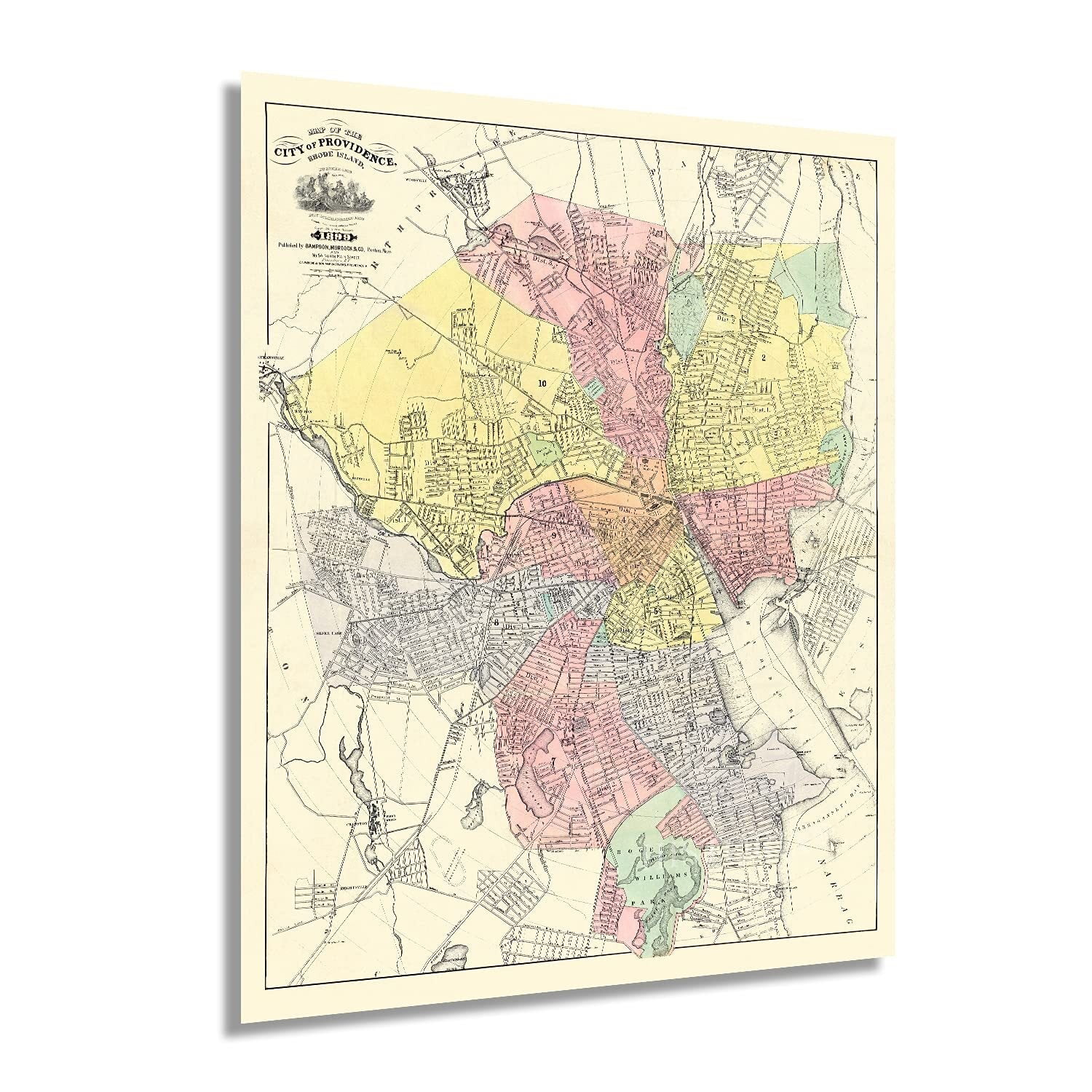 Vintage 1899 Map of Providence Rhode Island Vintage Providence Wall Art ...