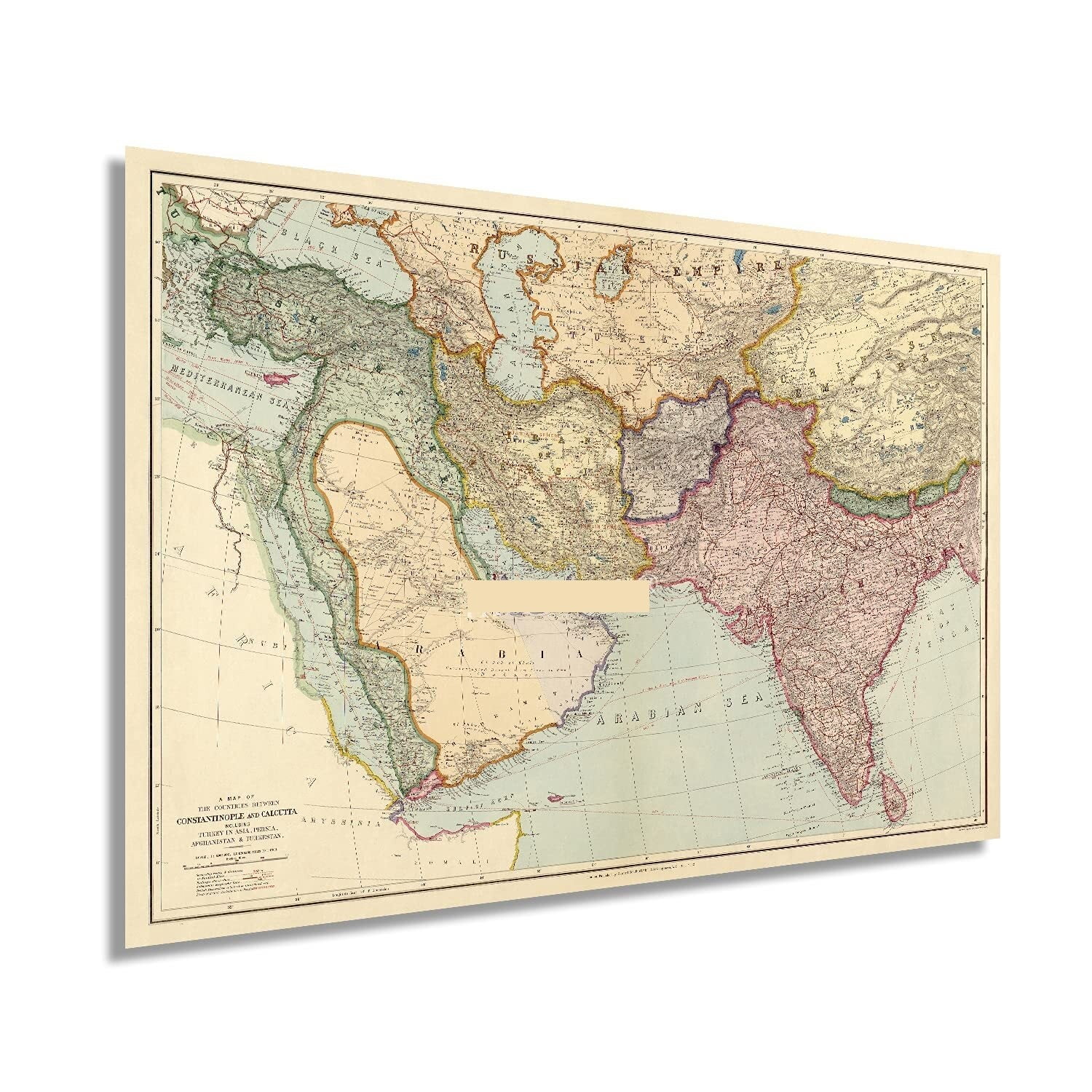 Vintage 1912 Middle East Map Vintage Map of Countries Between ...