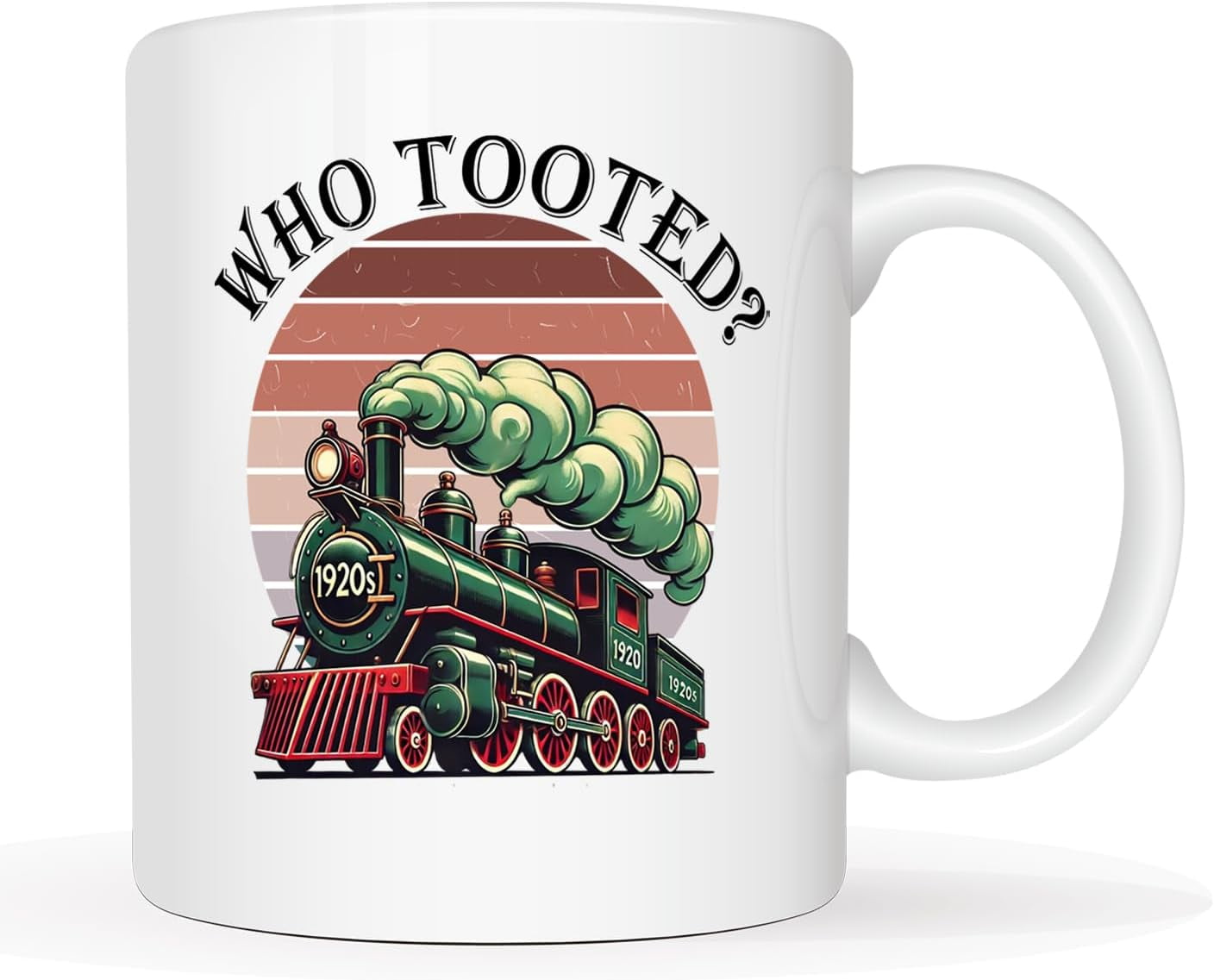 Vintage 1920s 'Who Tooted?' Steam Train Coffee Mug 11oz - Funny Retro ...
