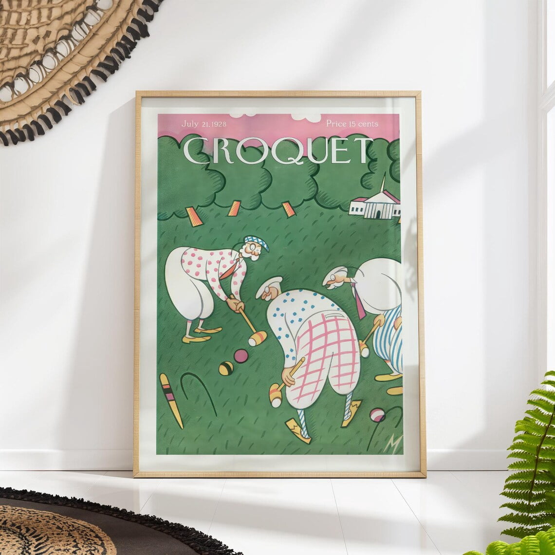Vintage 1928 Croquet Lawn Game Wall Art, Unframed Paper Poster 24x36in ...