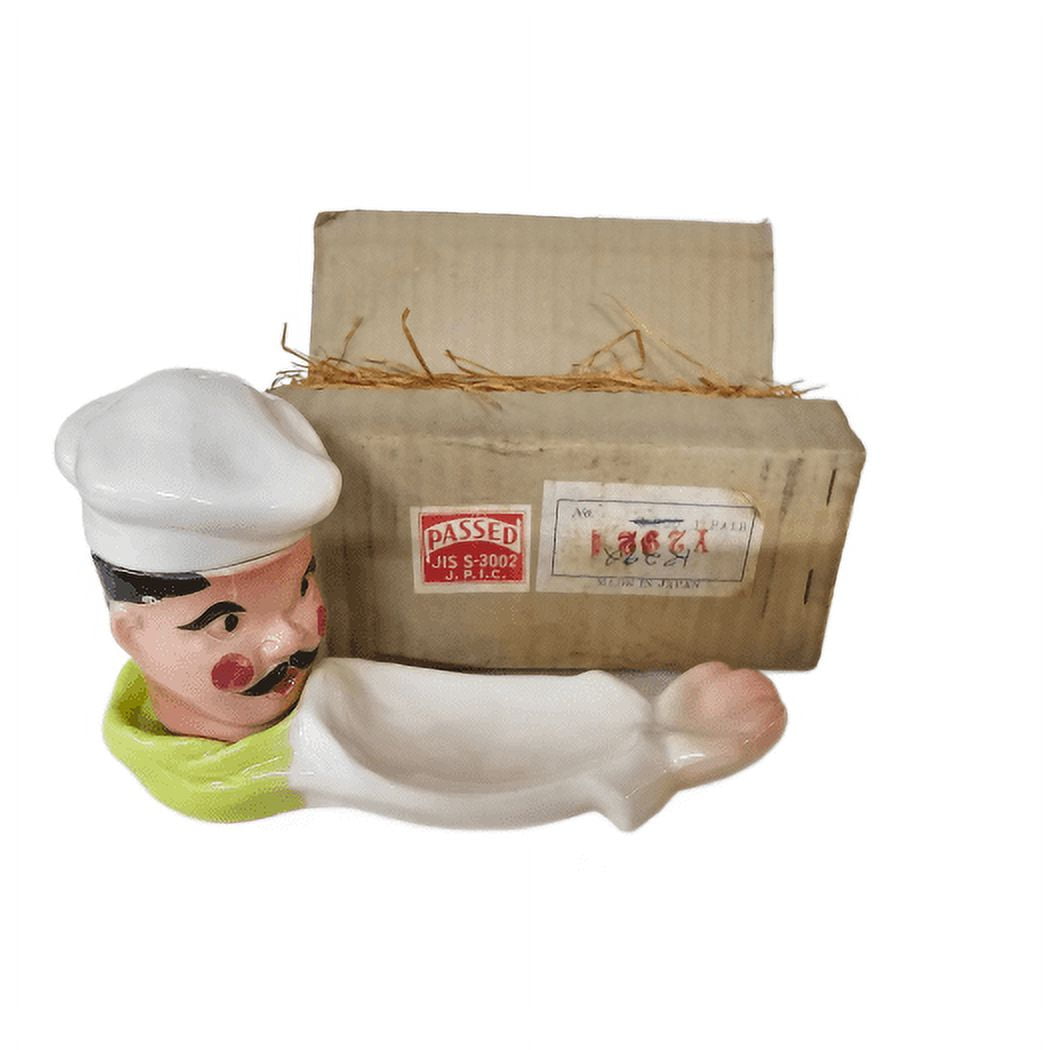 Vintage 1940 - 1950 Japan Chef Head Stacking Salt & Pepper Shakers w ...