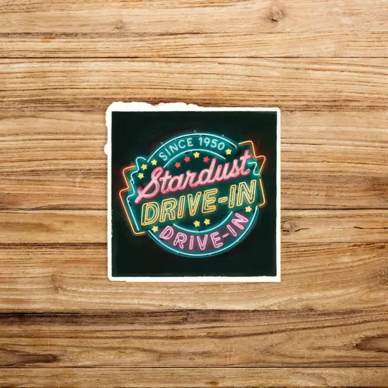 Vintage 1950S Stardust Drive-In Neon Sign Retro Nostalgia Sticker ...