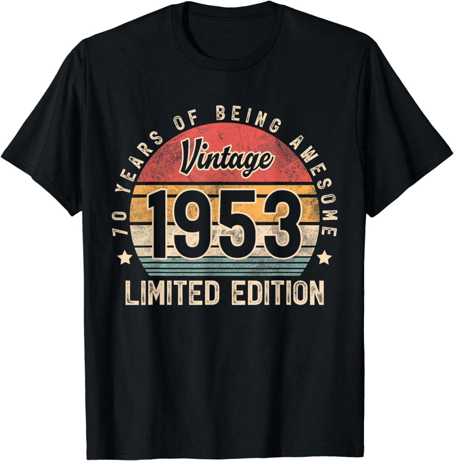 Vintage 1953 70 Year Old Gifts for Men Women 70th Birthday T-Shirt ...