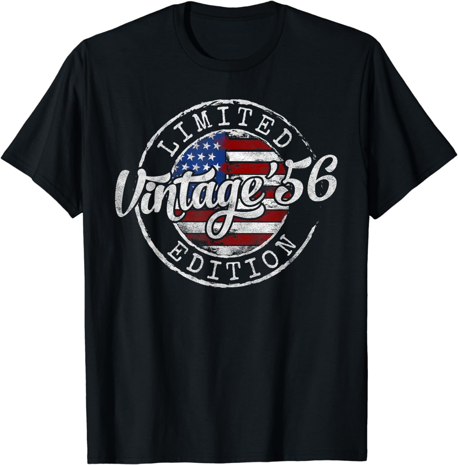 Vintage 1956 Flag Stamp 68th Birthday Gifts 68 Year Old T-Shirt ...
