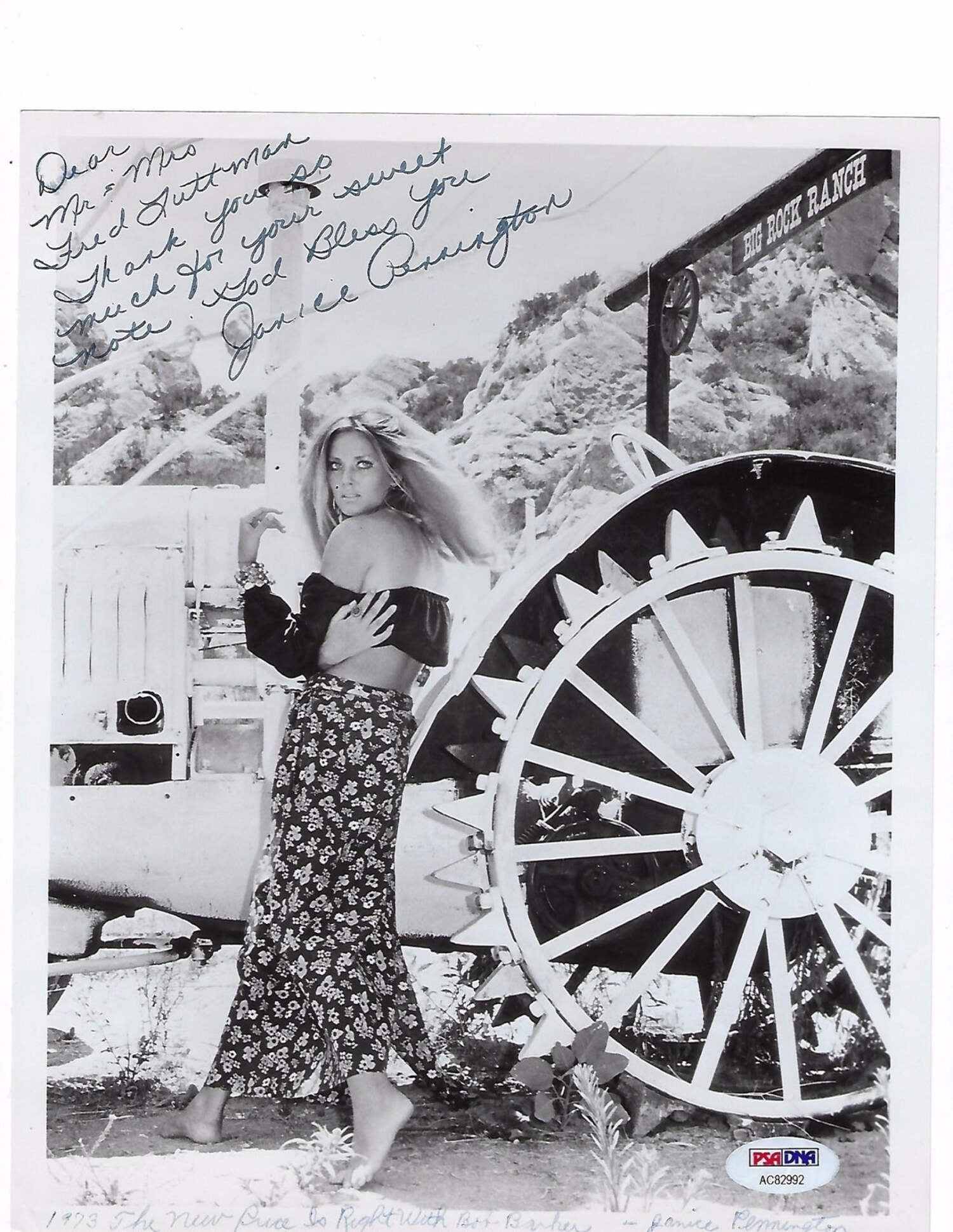 Vintage 1960's Janice Pennington The Price Is Right Signed Photo PSA ...