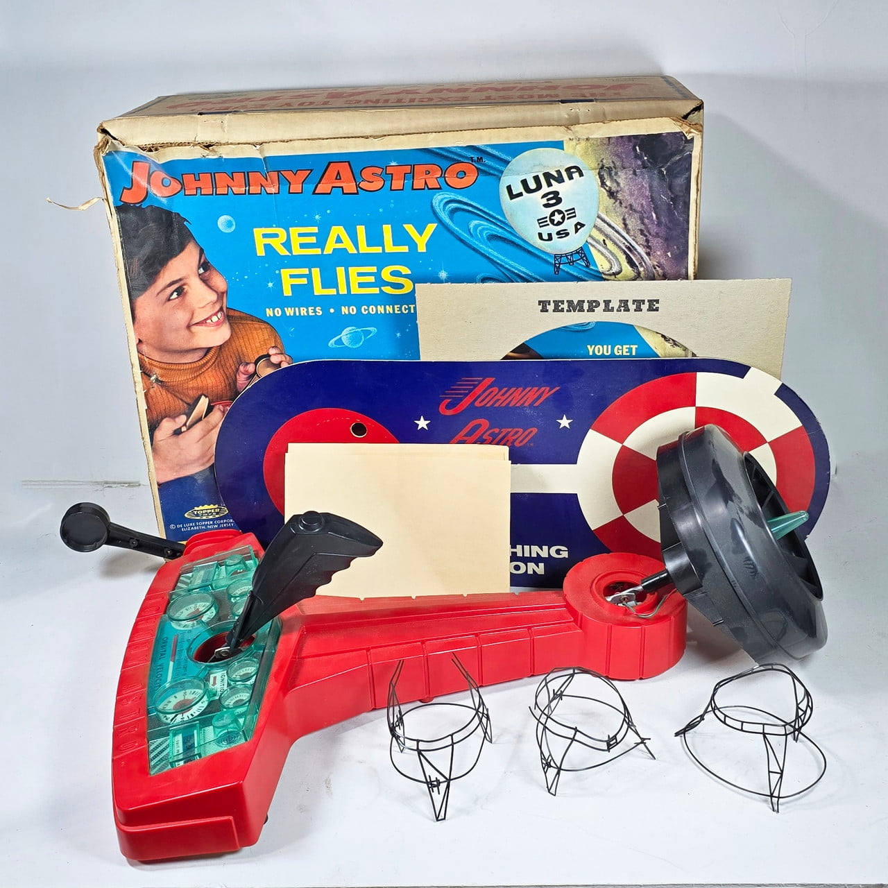 Vintage 1960's Topper Toys Johnny Astro Really Flies Launch Set w/Box ...
