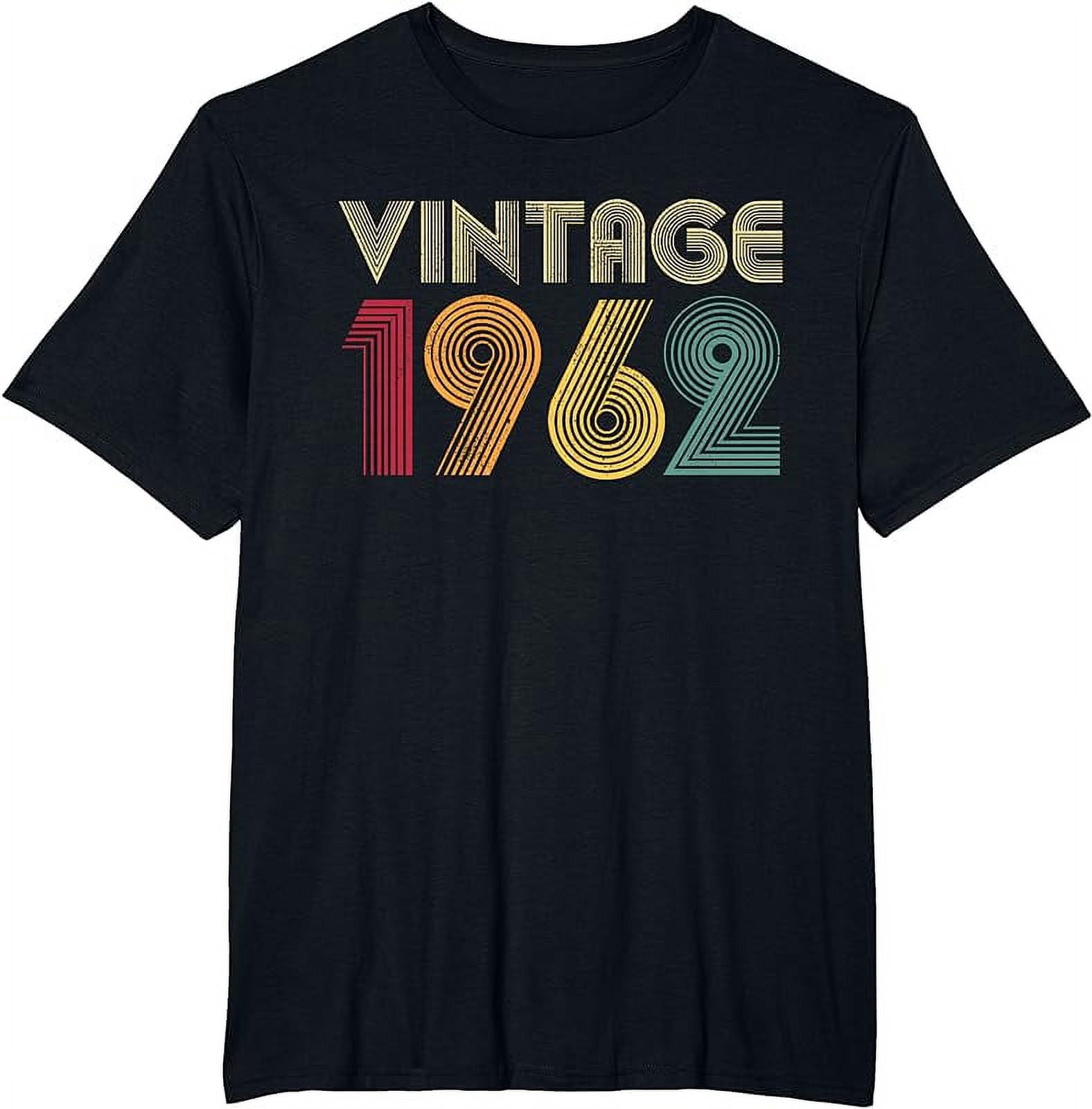 Vintage 1962 60th Birthday Gift 60 Years Old Men Women Retro T-Shirt ...