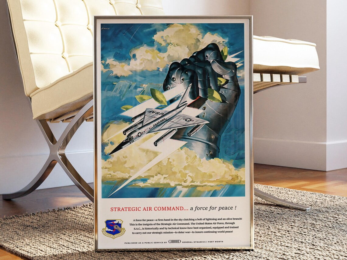 Vintage 1962 Strategic Air Command Poster Cold War Usaf B-58 Hustler ...