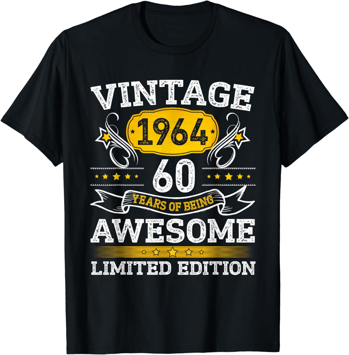 Vintage 1964 60th Birthday Gifts 60 Years Of Being Awesome T-Shirt ...