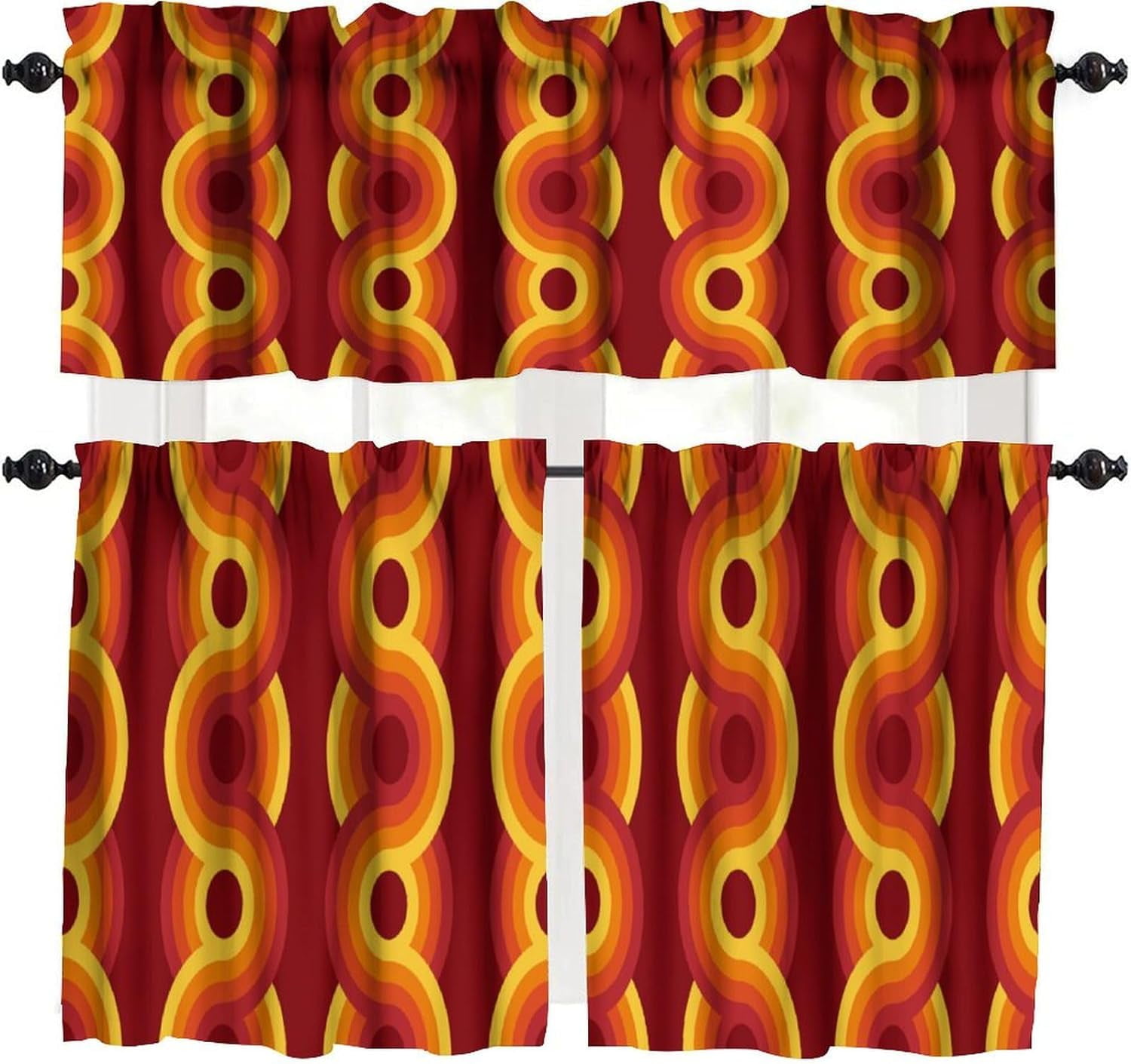 Vintage 1970S Retro 1960S Valance Curtain Modern Abstract Art Pattern ...