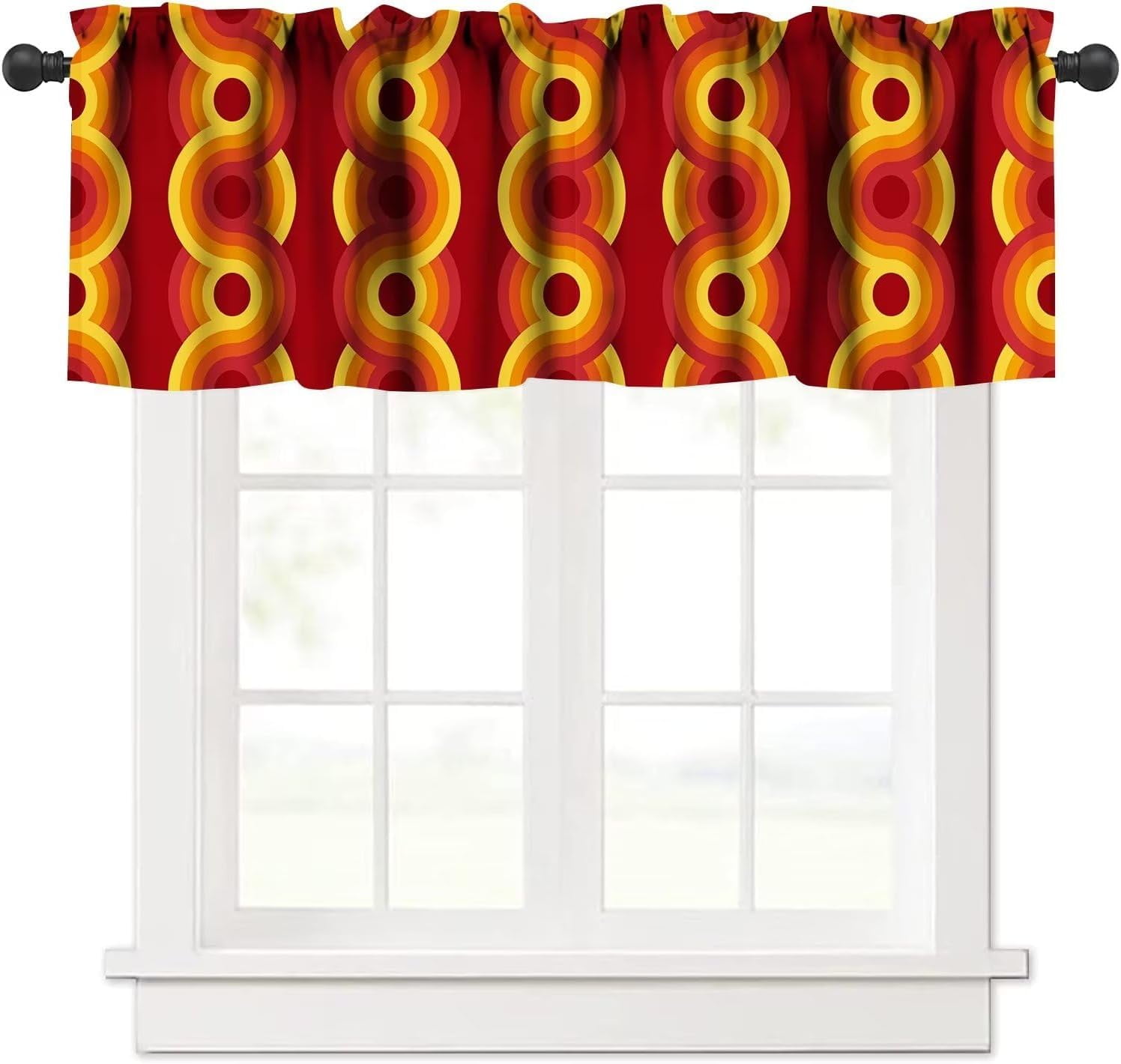 Vintage 1970S Retro 1960S Valance Curtain Modern Abstract Art Pattern ...