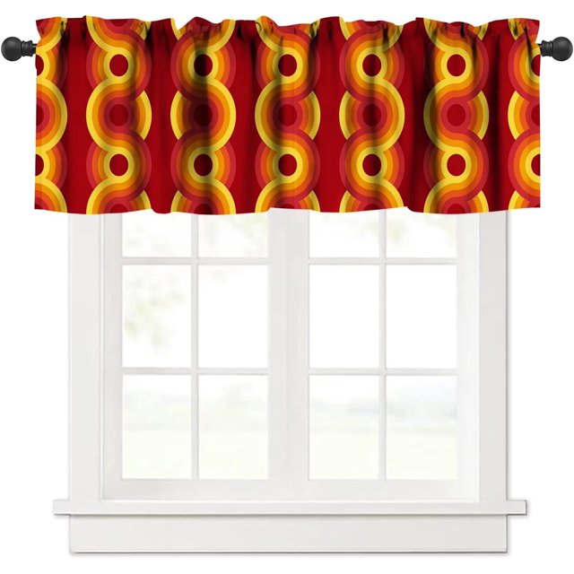 Vintage 1970S Retro 1960S Valance Curtain Modern Abstract Art Pattern ...