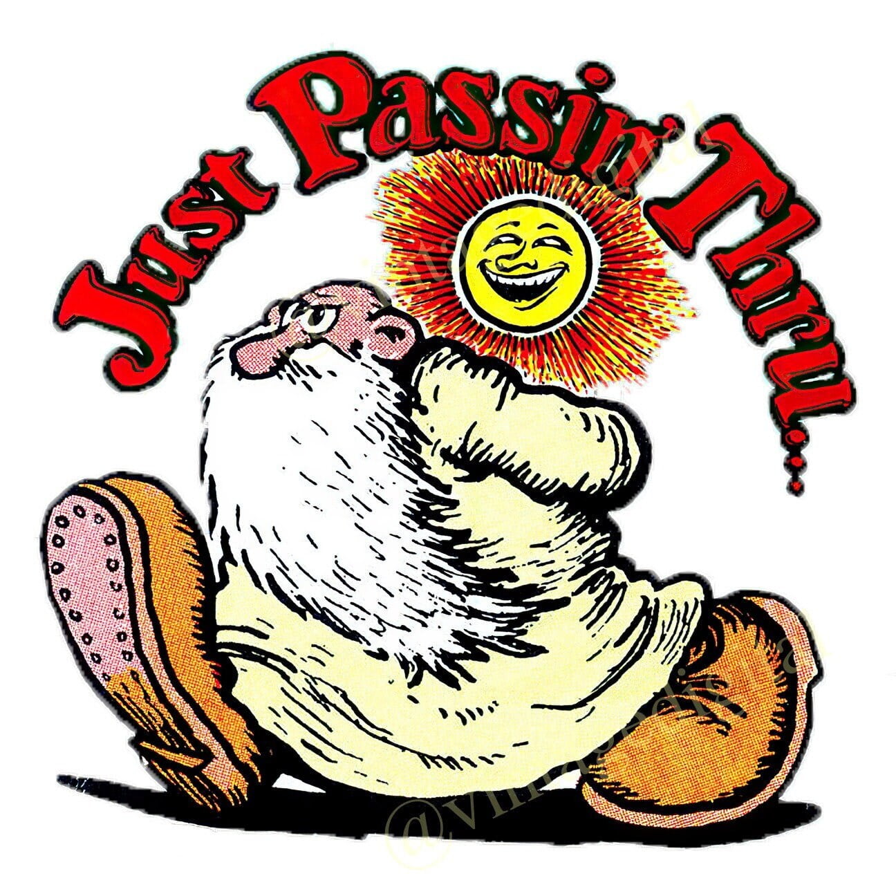 Vintage 1970s R. Crumb's Mr. Natural Just Passin' Thru Replica Iron-On ...