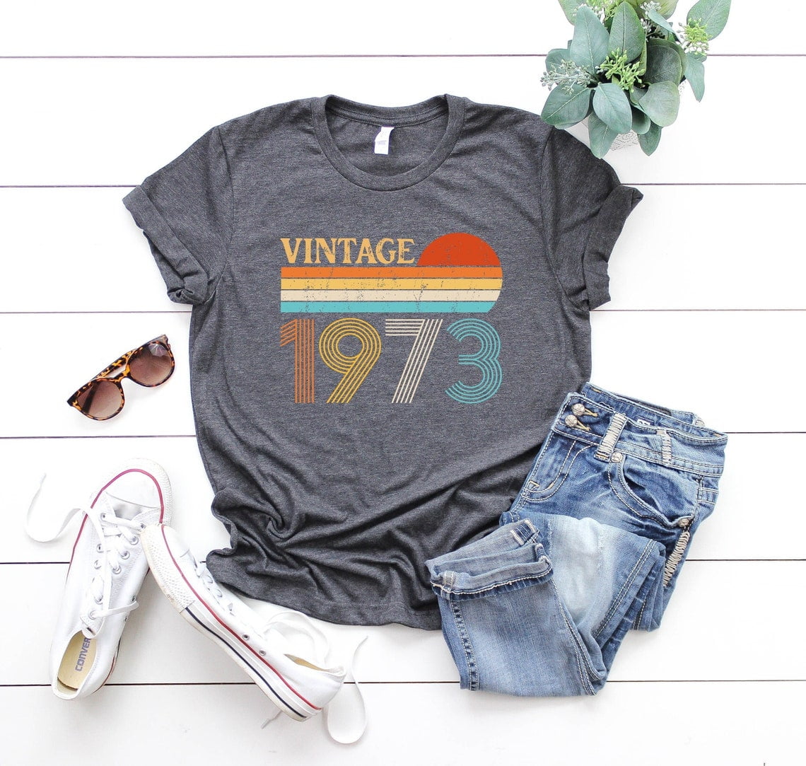 Vintage 1973 Retro 52Nd Birthday Shirt, Birthday Gift For Women, 52 ...