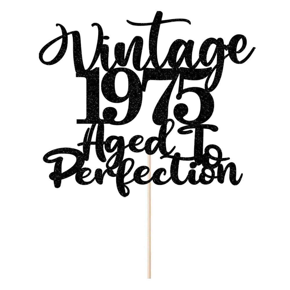 Vintage 1975 Aged To Perfection Cake COC1Topper 50th birthday happy ...