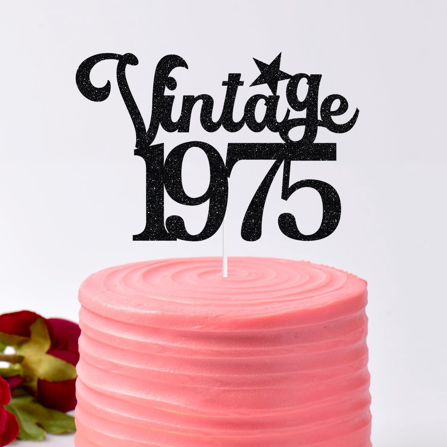 Vintage 1975 Cake Topper - Happy BSL1 50th Birthday Cake Topper，Funny ...
