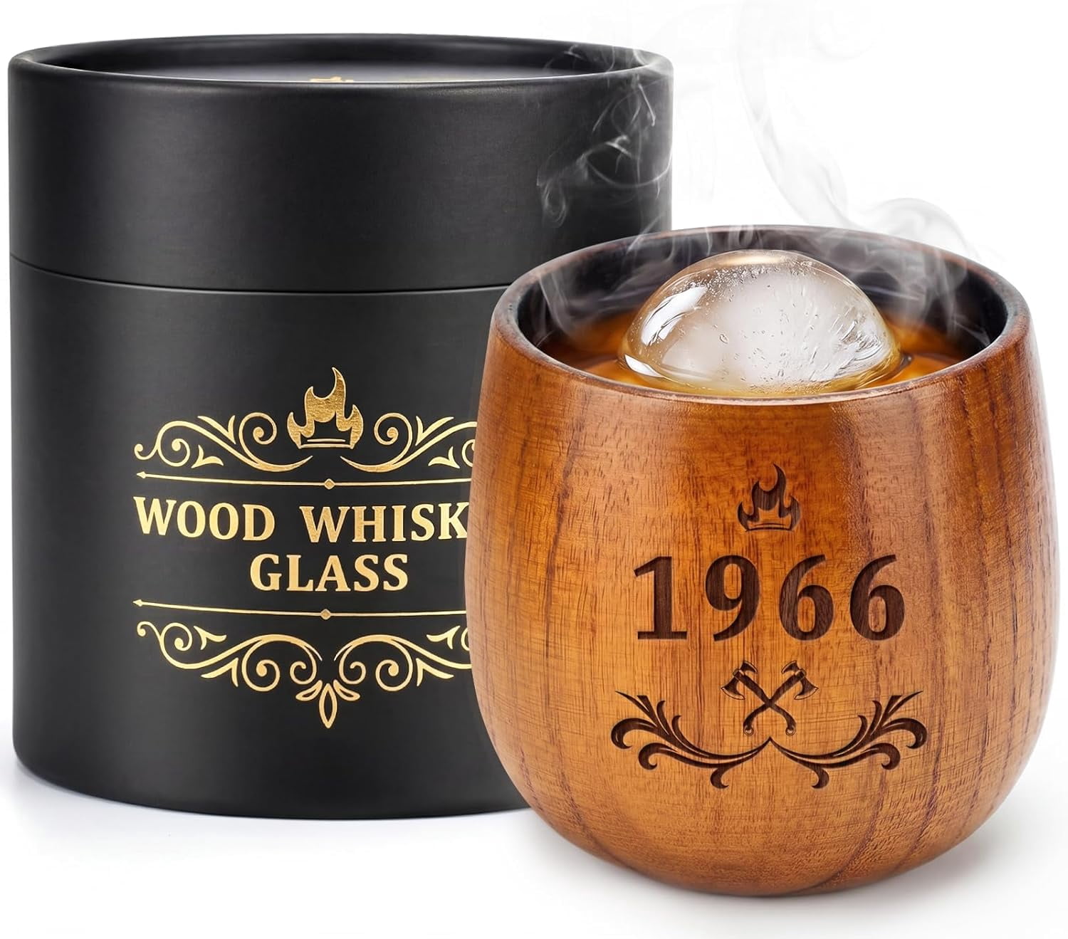 Vintage 1976 Charred Wood Whiskey Glass - 50th Birthday Gifts for Men ...