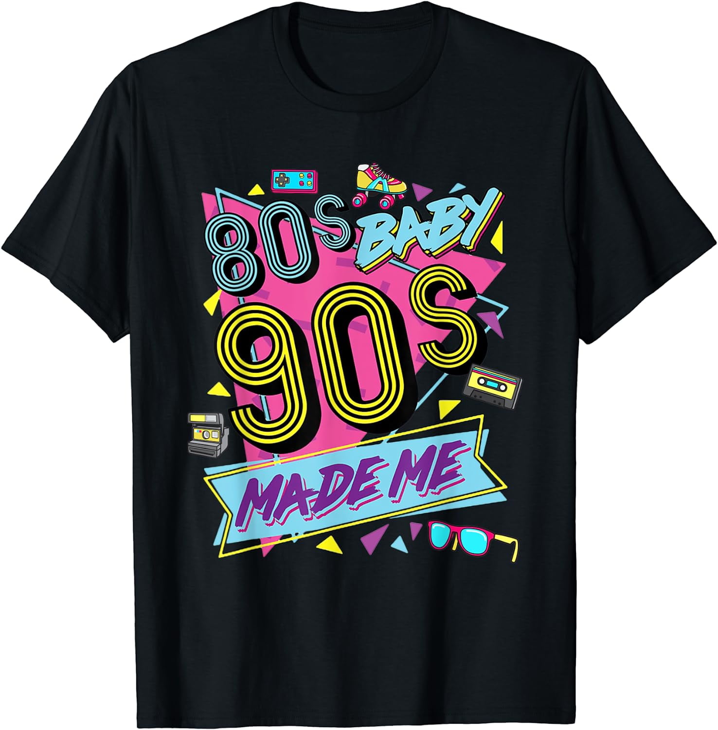 Vintage 1980s 80's Baby 1990s 90's Made Me Retro Nostalgia T-Shirt Black 4X-Large - Walmart.com