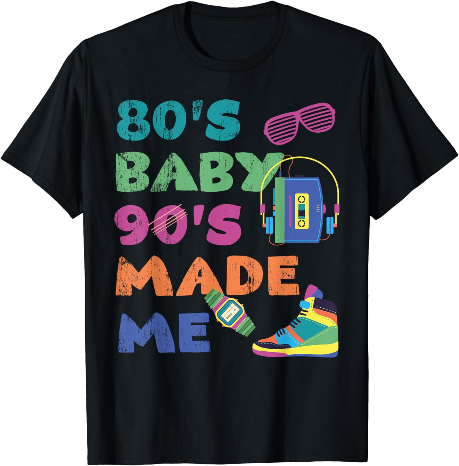 Vintage 1980s 80's Baby 1990s 90's Made Me Retro Nostalgia T-Shirt - Walmart.com