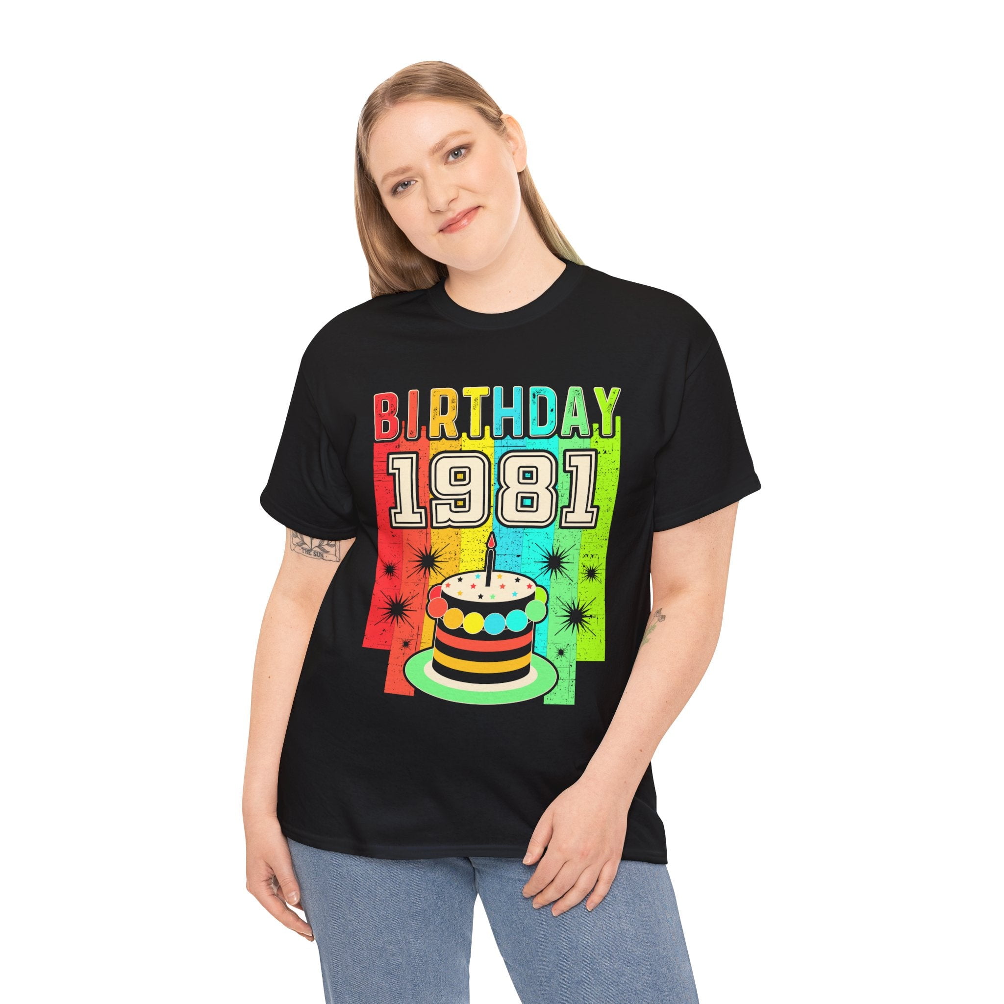 Vintage 1981 T Shirts for Women Retro Funny 1981 Birthday Plus Size ...