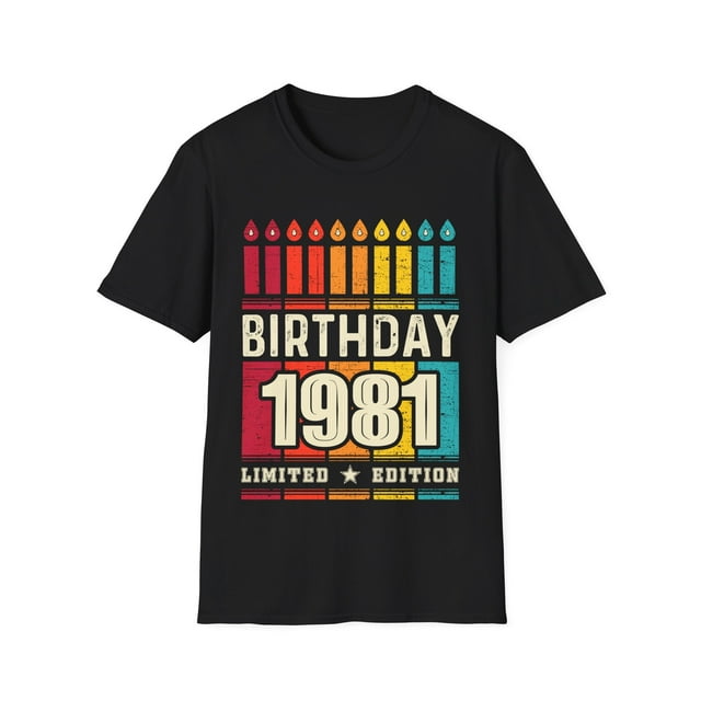 Vintage 1981 TShirt Men Limited Edition BDay 1981 Birthday Mens Tshirts ...