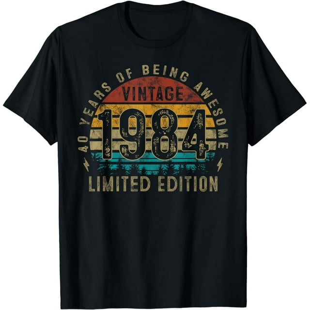 Vintage 1984 Limited Edition 40 Years Old 40th Birthday T-Shirt ...