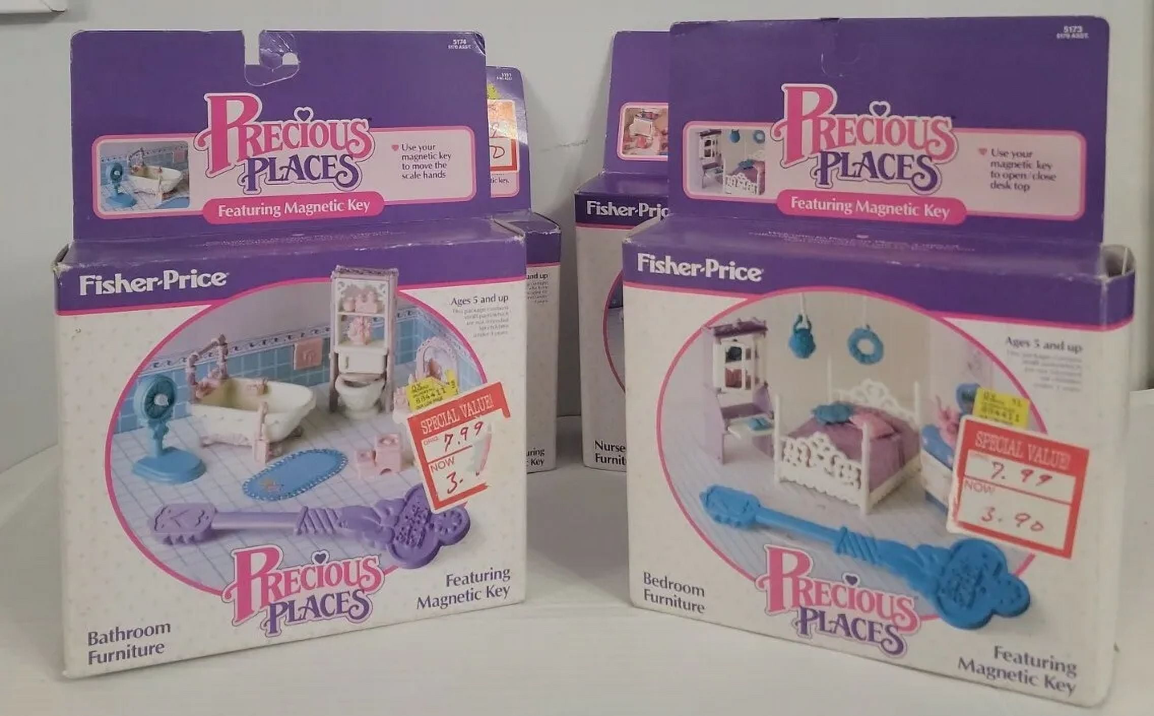 Vintage 1988 Fisher-Price Precious Places w/ Magnetic Key Furniture ...