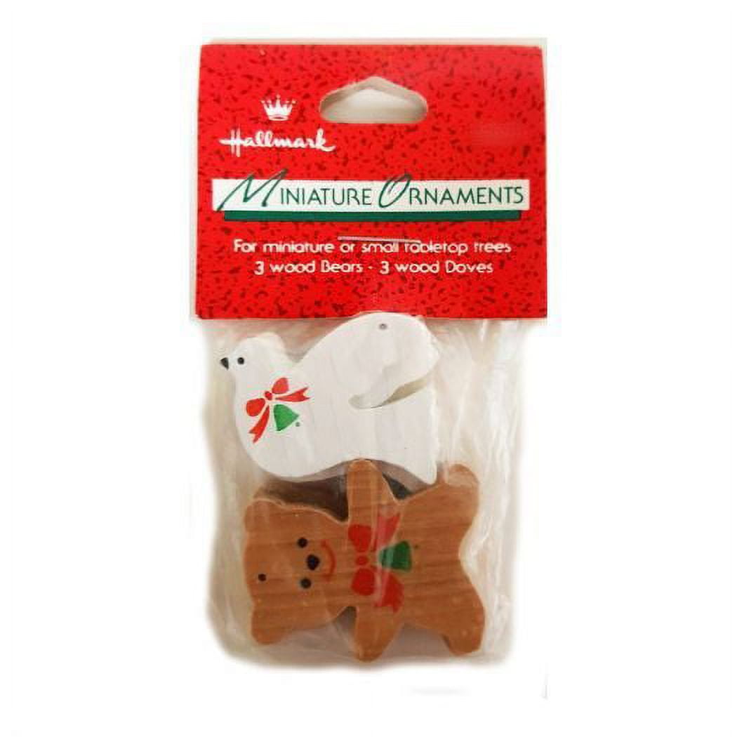 Vintage 1988 Hallmark Wood Miniature Ornaments Set of 6 - Walmart.com