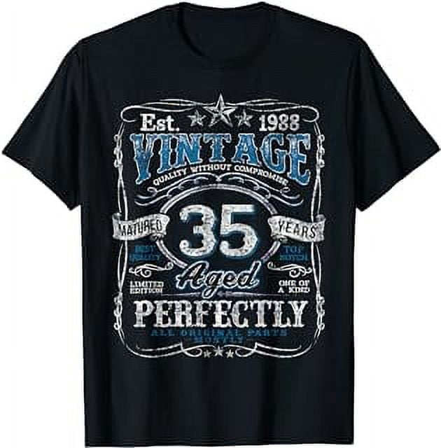 Vintage 1988 Limited Edition 35 year old 35th Birthday Mens T-Shirt ...