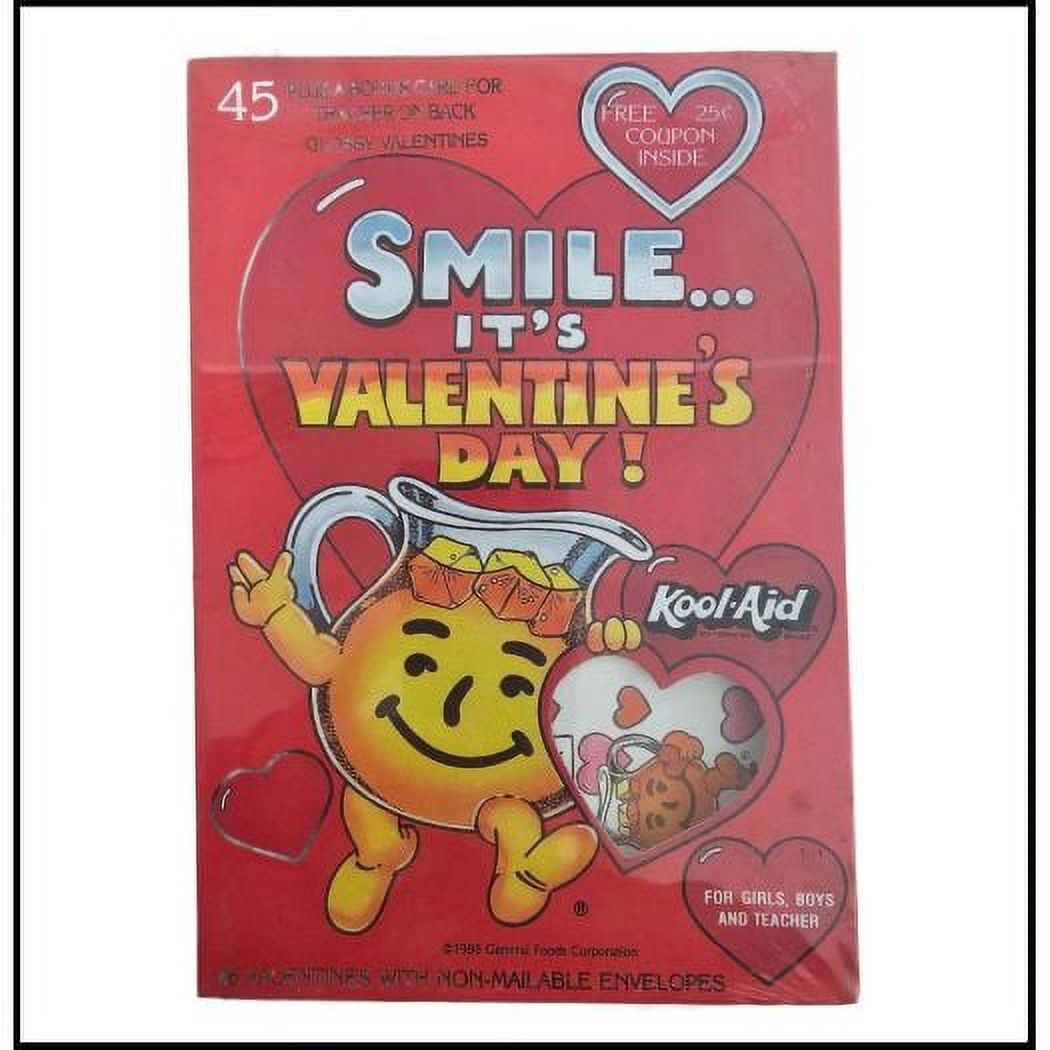 Vintage 1988 Valentine's Day Cards "Kool-Aid Smile It's Valentine's Day ...