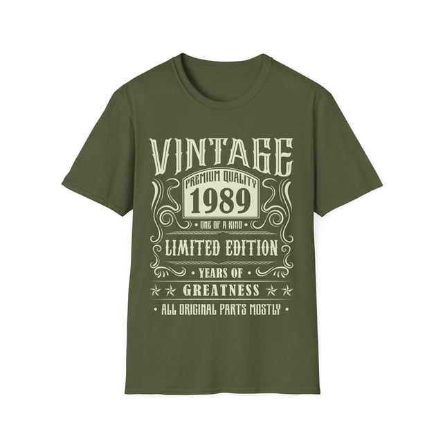 Vintage 1989 T Shirts for Men Retro Funny 1989 Birthday Shirts for Men ...