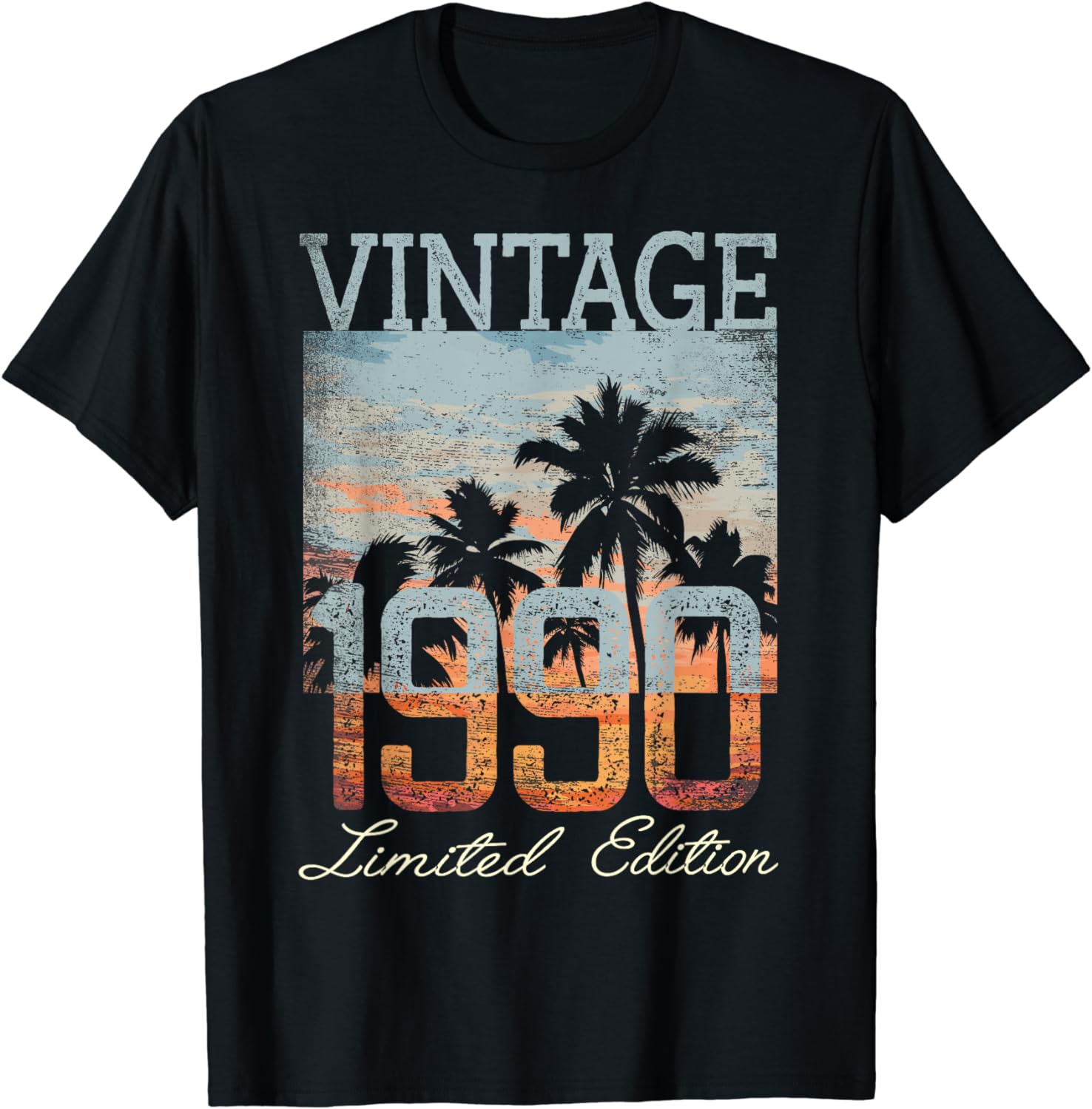 Vintage 1990 Limited Edition 34th Birthday 34 Year Old Gifts T-Shirt ...
