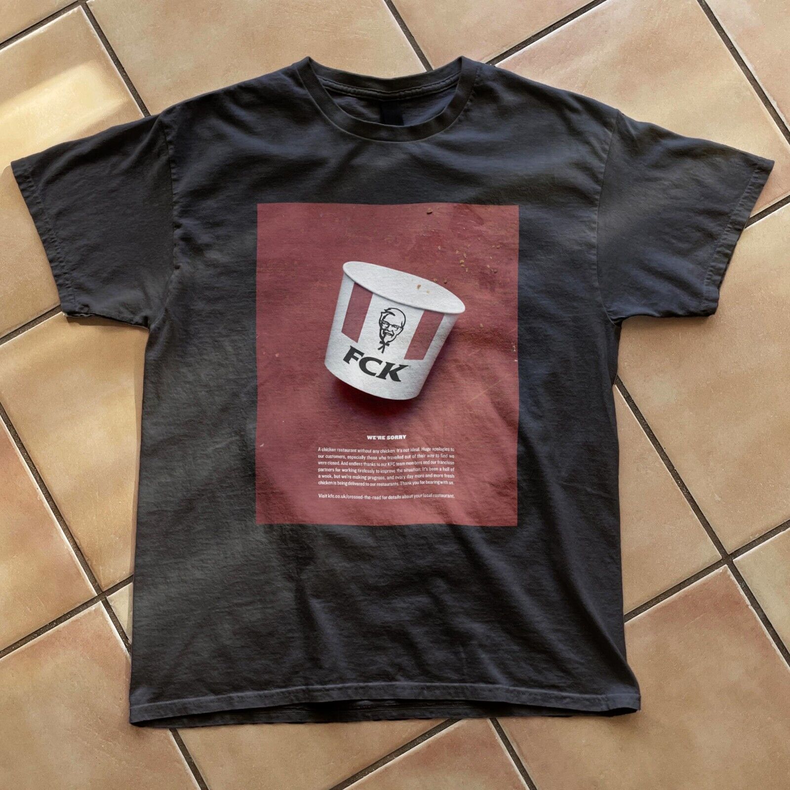 Vintage 1990s KFC print ad, retro ad campaign promotional tshirt black ...