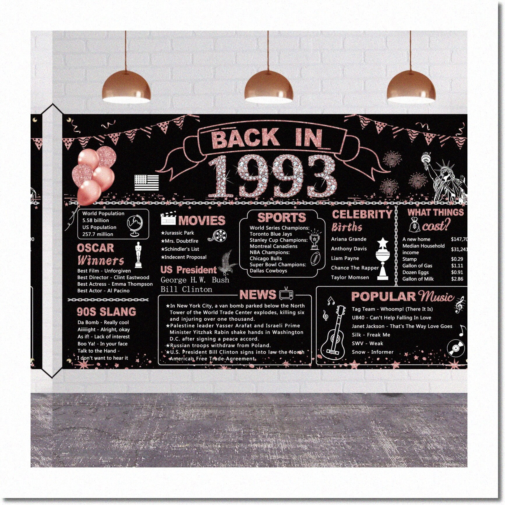 Vintage 1993 Rose Gold Celebration Kit - 31st Birthday Party ...