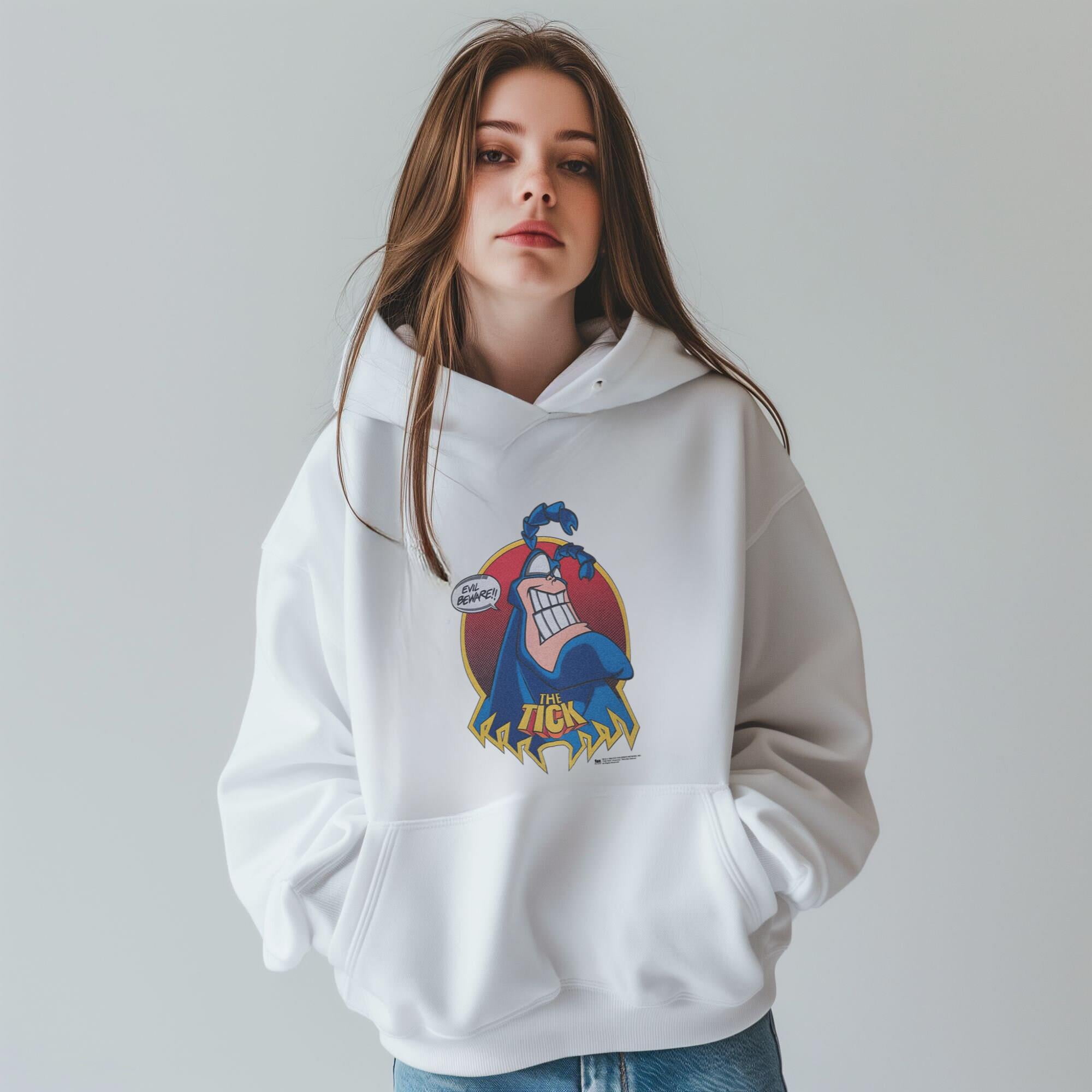 Vintage 1994 The Tick Cartoon Evil Beware Hoodie , for men & women, up ...