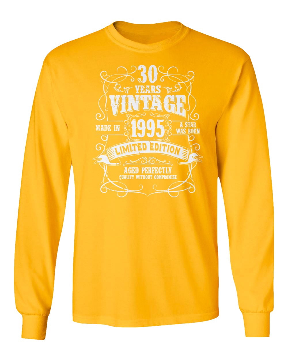Vintage 1995 30th Birthday - 30 Years Aged Perfectly Long Sleeve T ...