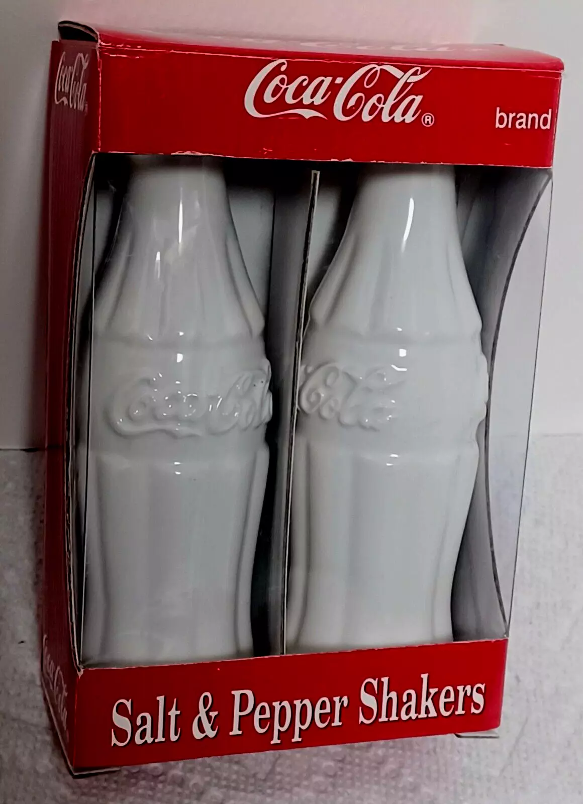 Vintage 1996 Coca Cola Bottle Shaped Salt and Pepper Shakers White ...