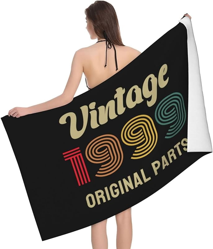 Vintage 1999 Beach Towel Stylish Funny Bath Vintage Style Blanket ...