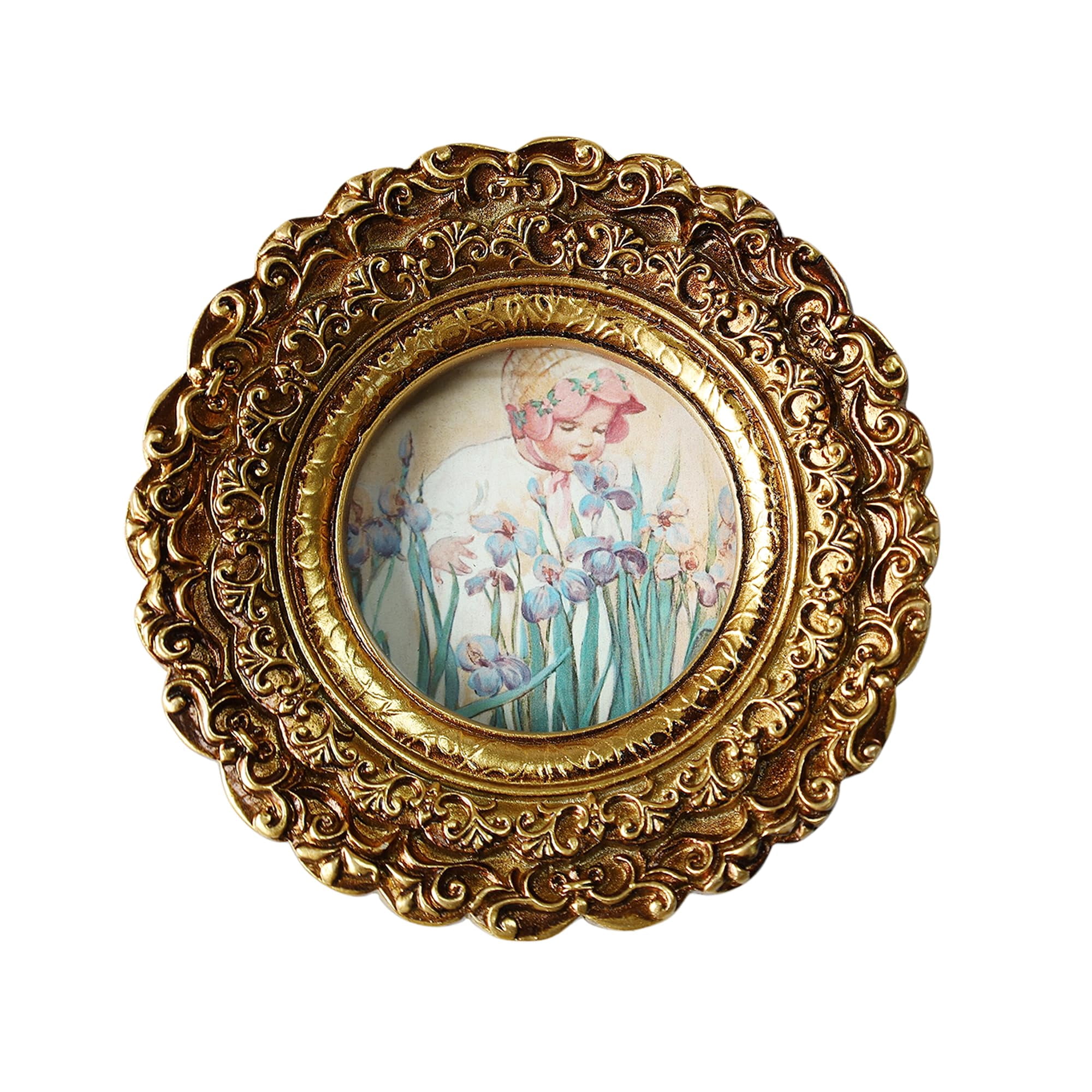 Vintage 2.5X2.5 Mini Picture Frame - Antique Gold Embossed Design ...