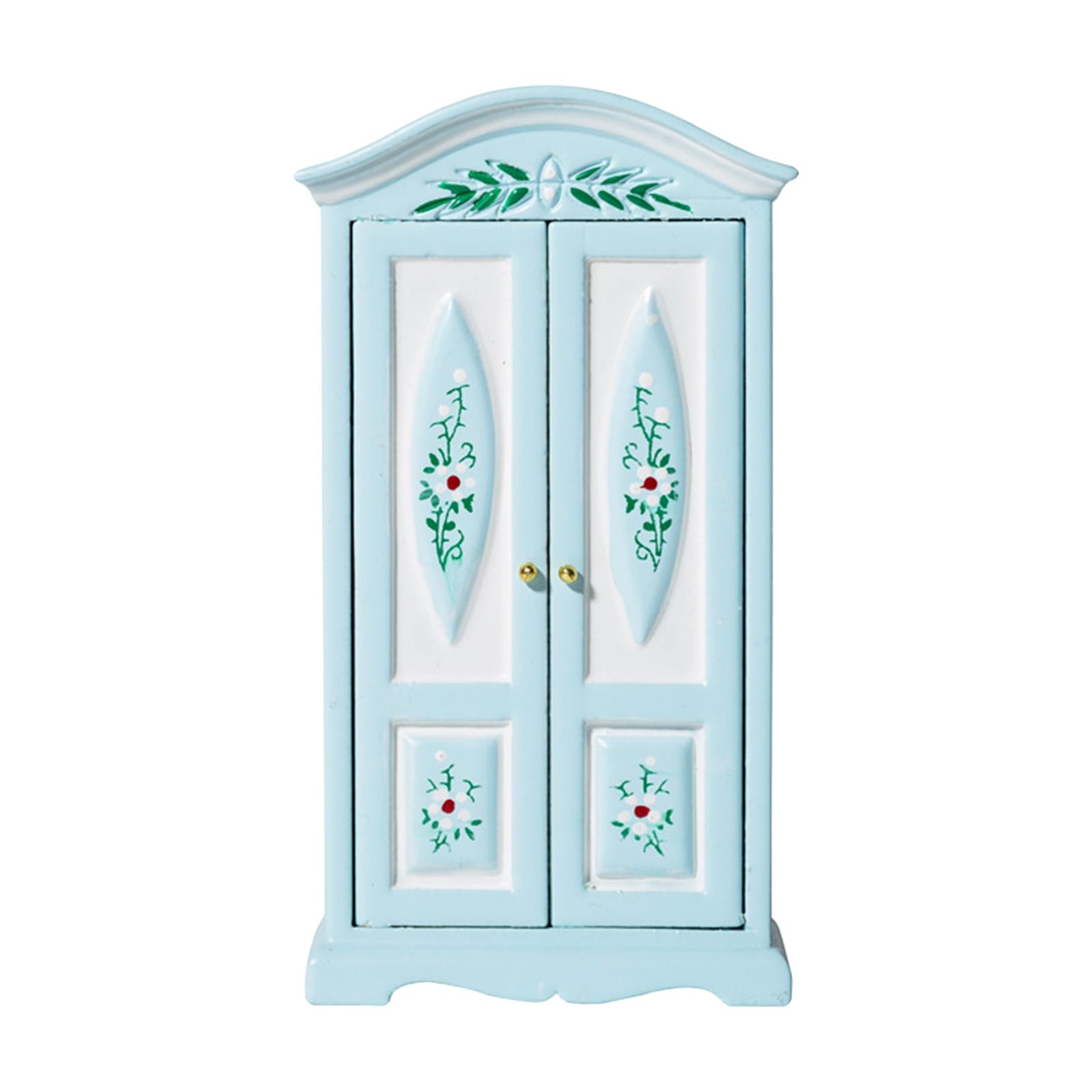 Vintage 2 Doors Doll Display Armoire, 1:12 Scale Dollhouse Miniature ...