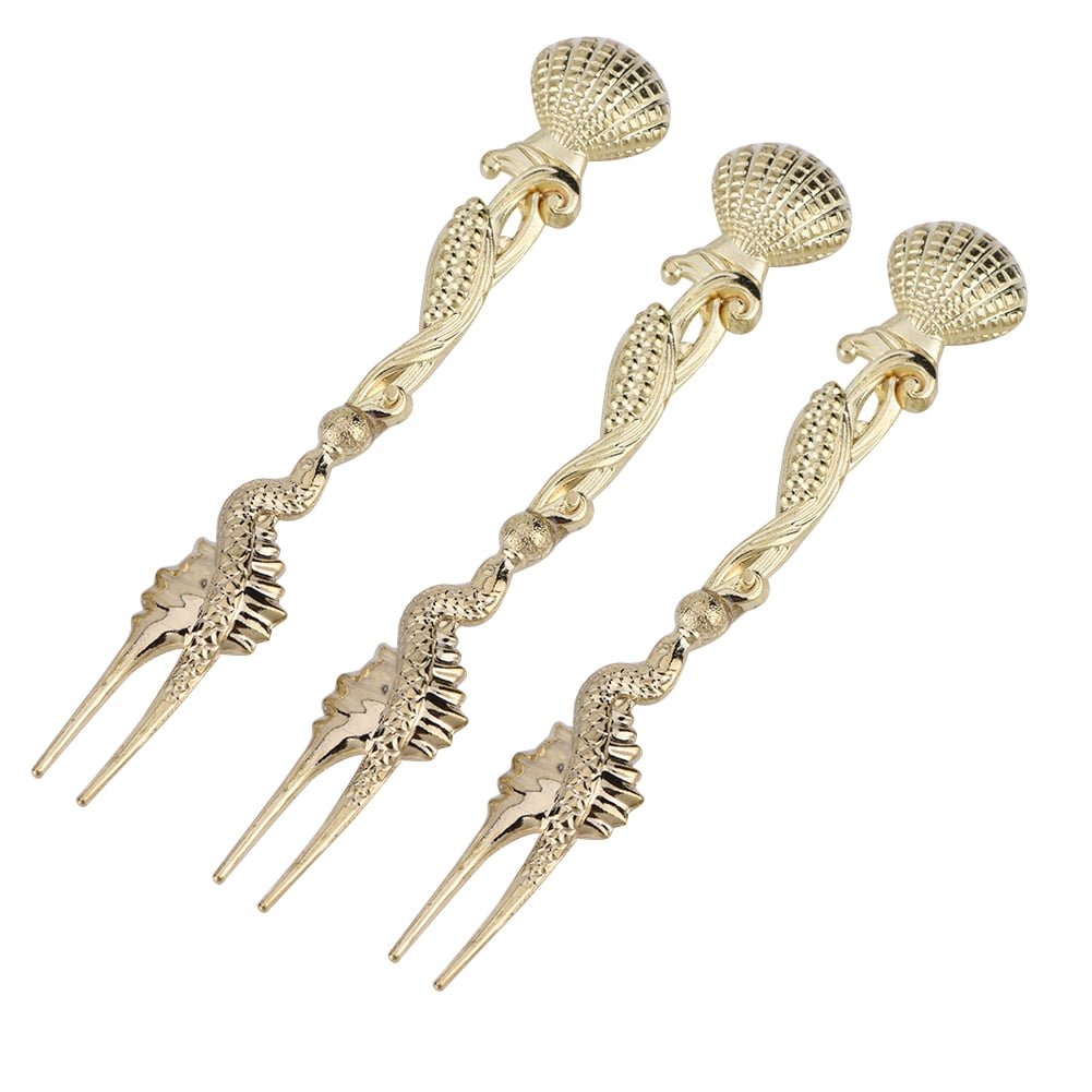 Vintage 2-Tooth Dessert Utensils for Elegant Tables Golden Shell-Design ...