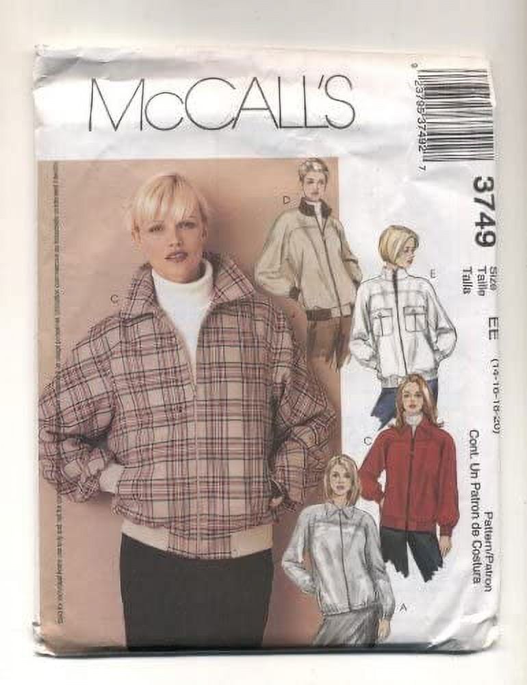 Vintage 2002 McCalls 3749 Misses Lined Jacket Sewing Pattern - Walmart.com