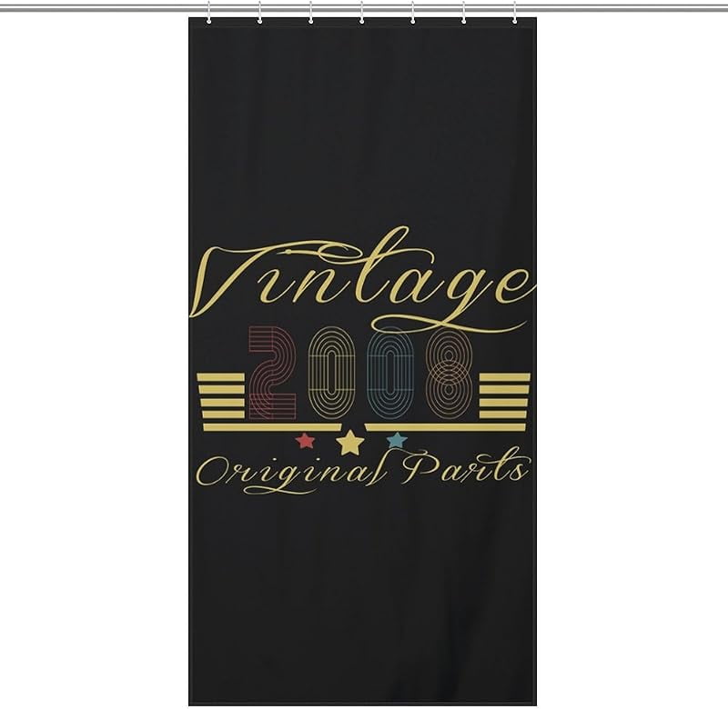 Vintage 2008 Shower Curtain, Fabric Bath Curtain 2008 Bathroom Curtain ...