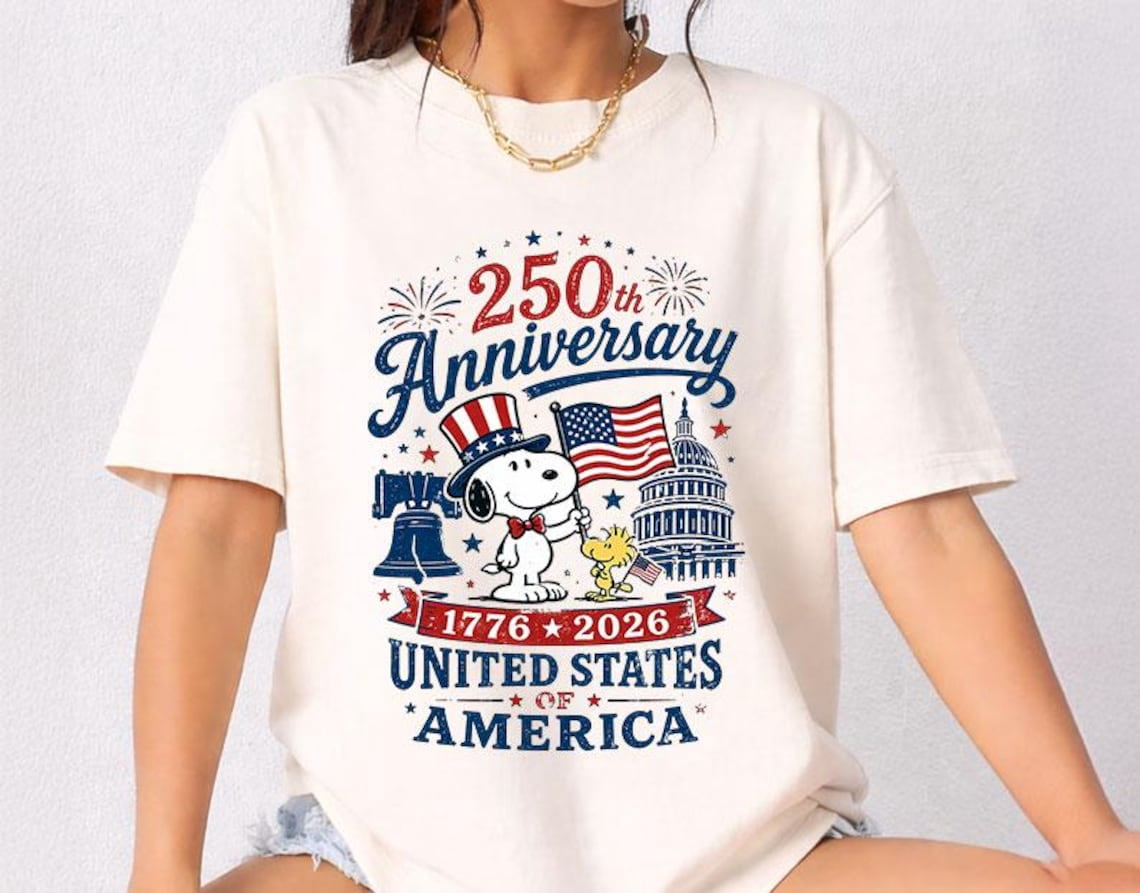 Vintage 250th Anniversary 1776-2026 T-Shirt, Patriotic Cartoon Dog ...
