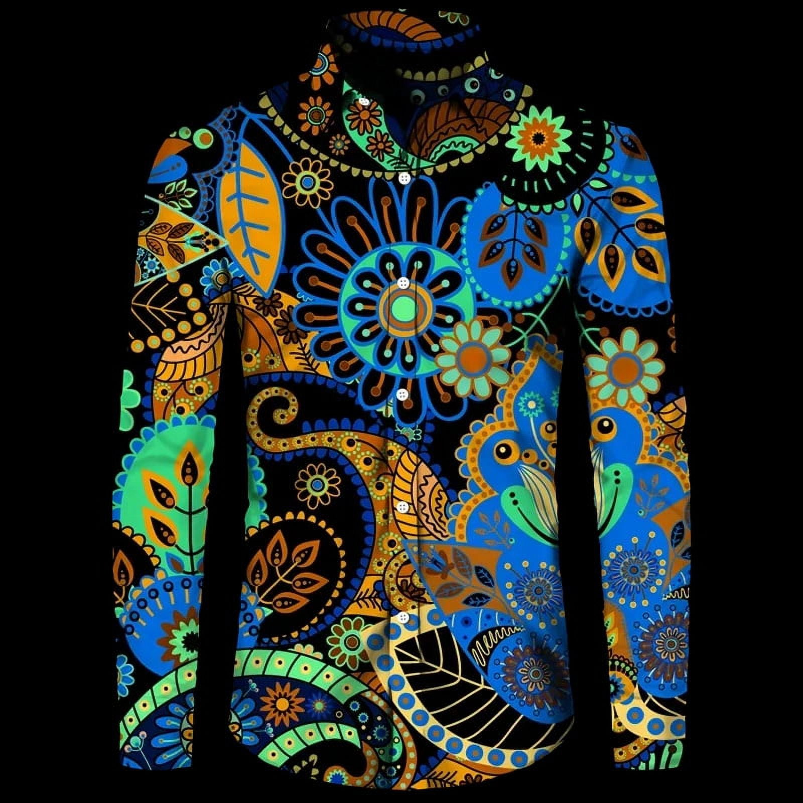 Vintage 3D Printed Ancient Babylon Paisley Patterns Long Sleeve Shirts ...