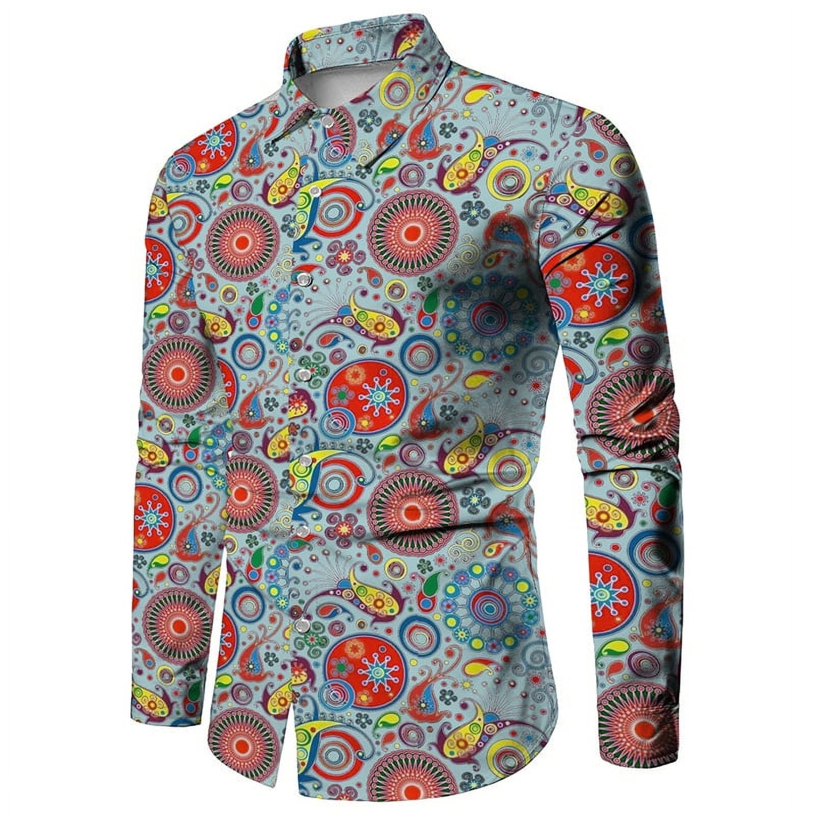 Vintage 3D Printed Ancient Babylon Paisley Patterns Long Sleeve Shirts ...