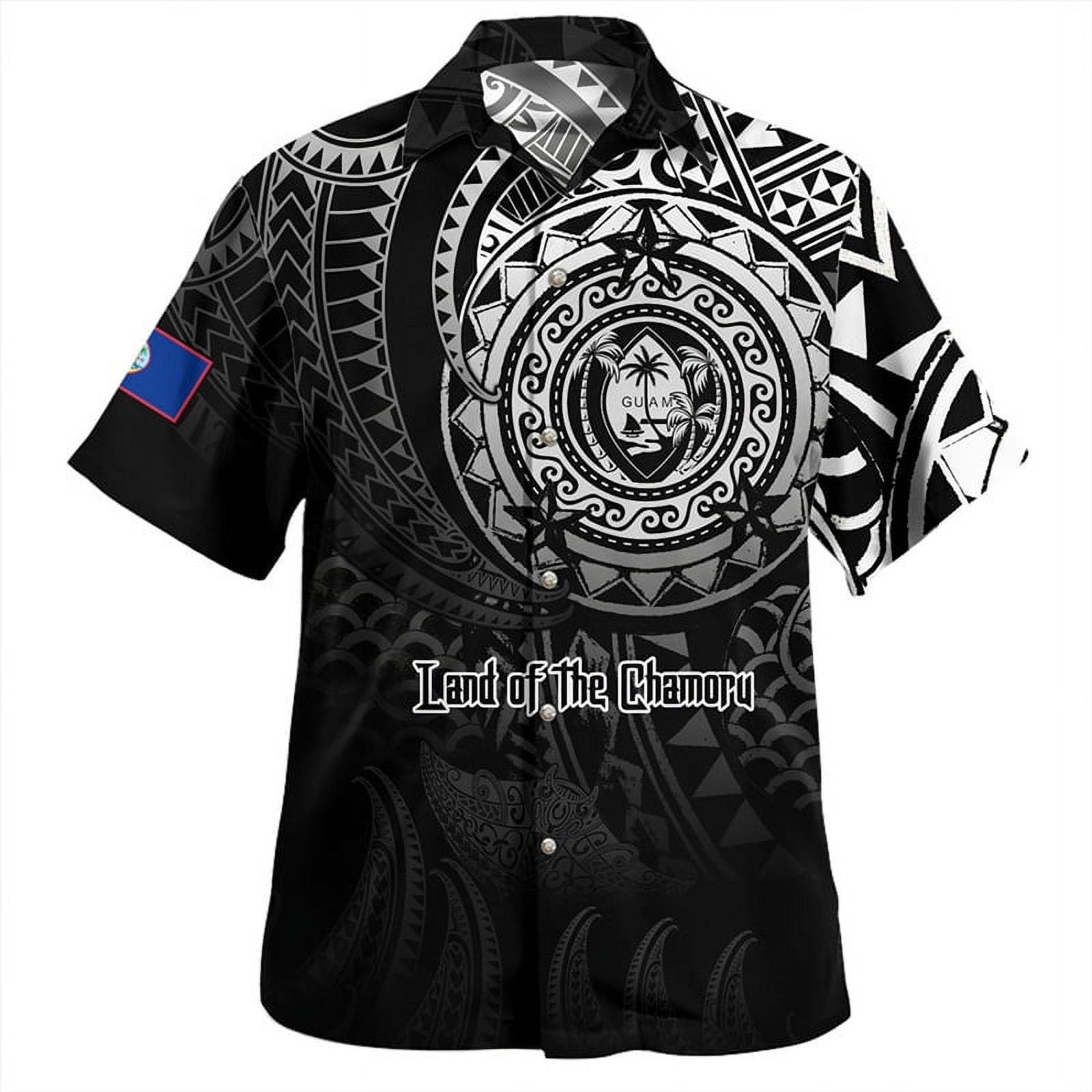 Vintage 3D Printing Guam Island National Flag Shirts Guam Coat Of Arm ...