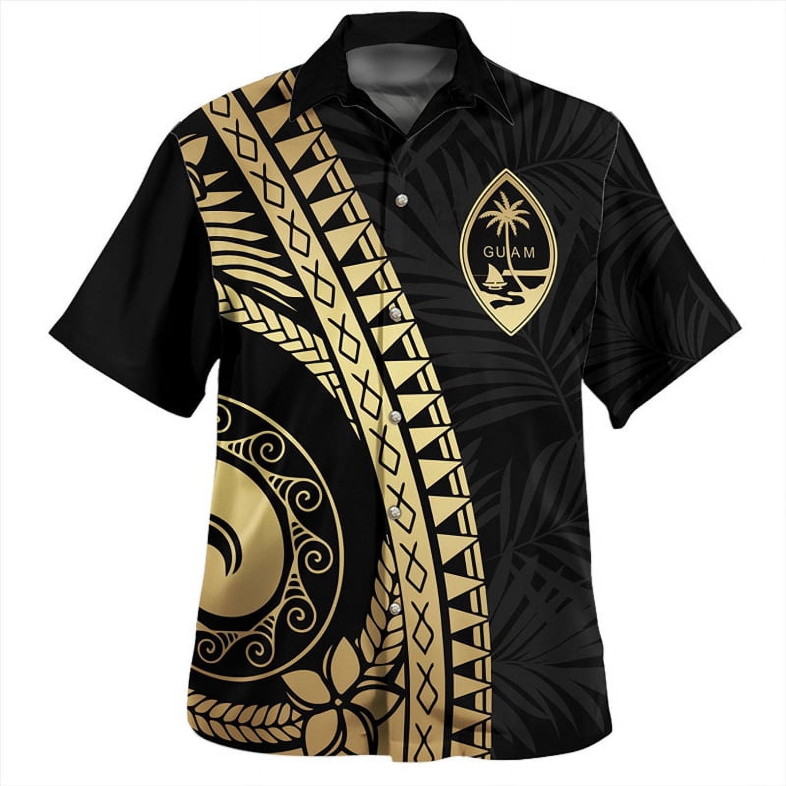 Vintage 3D Printing Guam Island National Flag Shirts Guam Coat Of Arm ...
