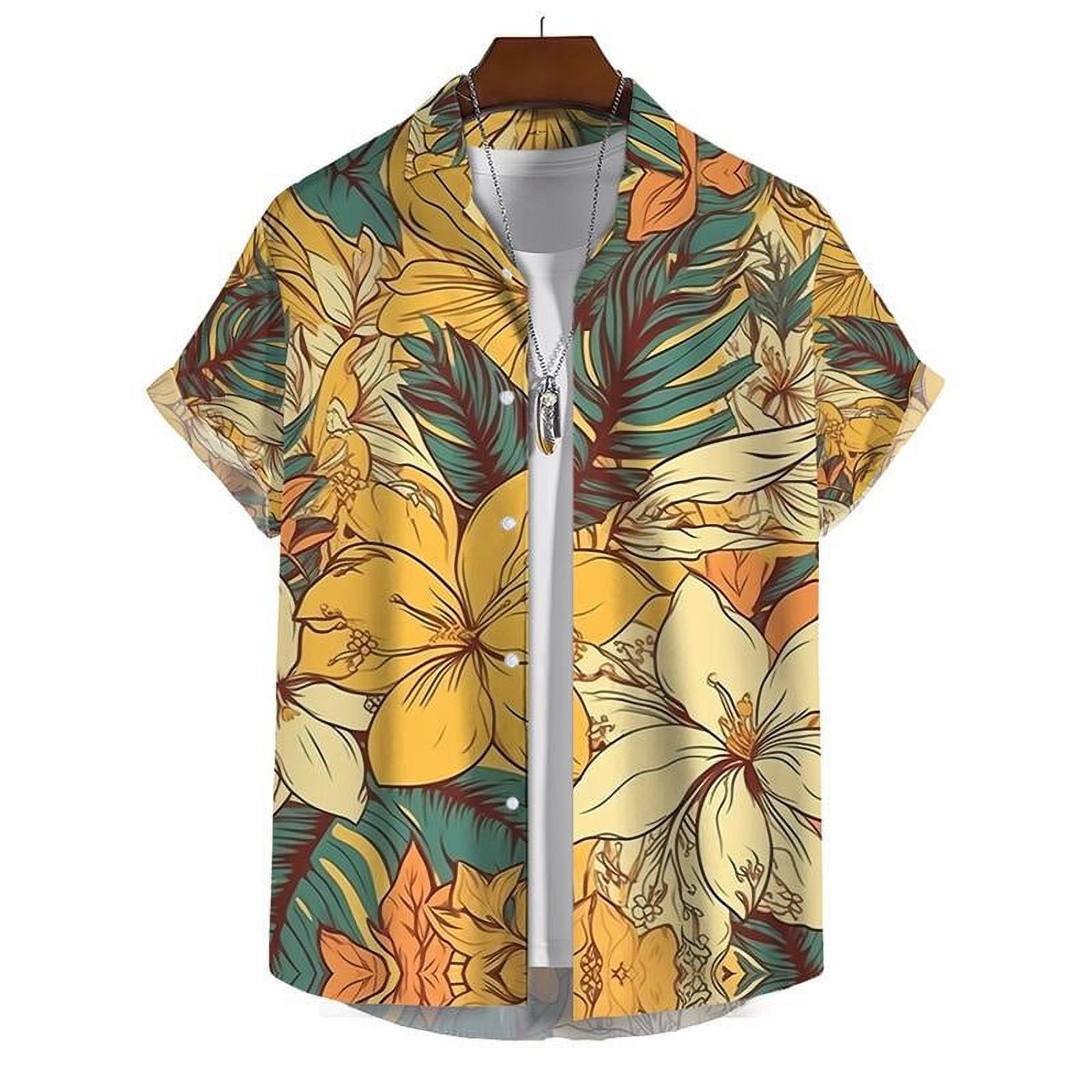 Vintage 3d Print Hawaiian Flower Shirts Men Clothing Summer Oversize ...
