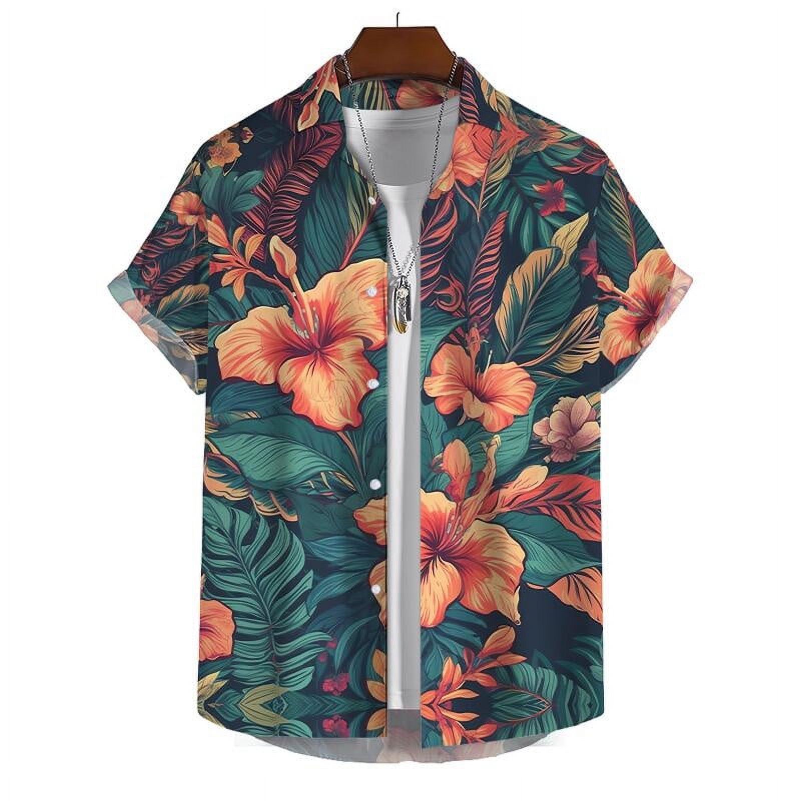 Vintage 3d Print Hawaiian Flower Shirts Men Clothing Summer Oversize ...
